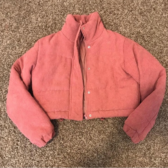 Jackets & Coats | Pink Cropped Puffer Coat | Poshmark